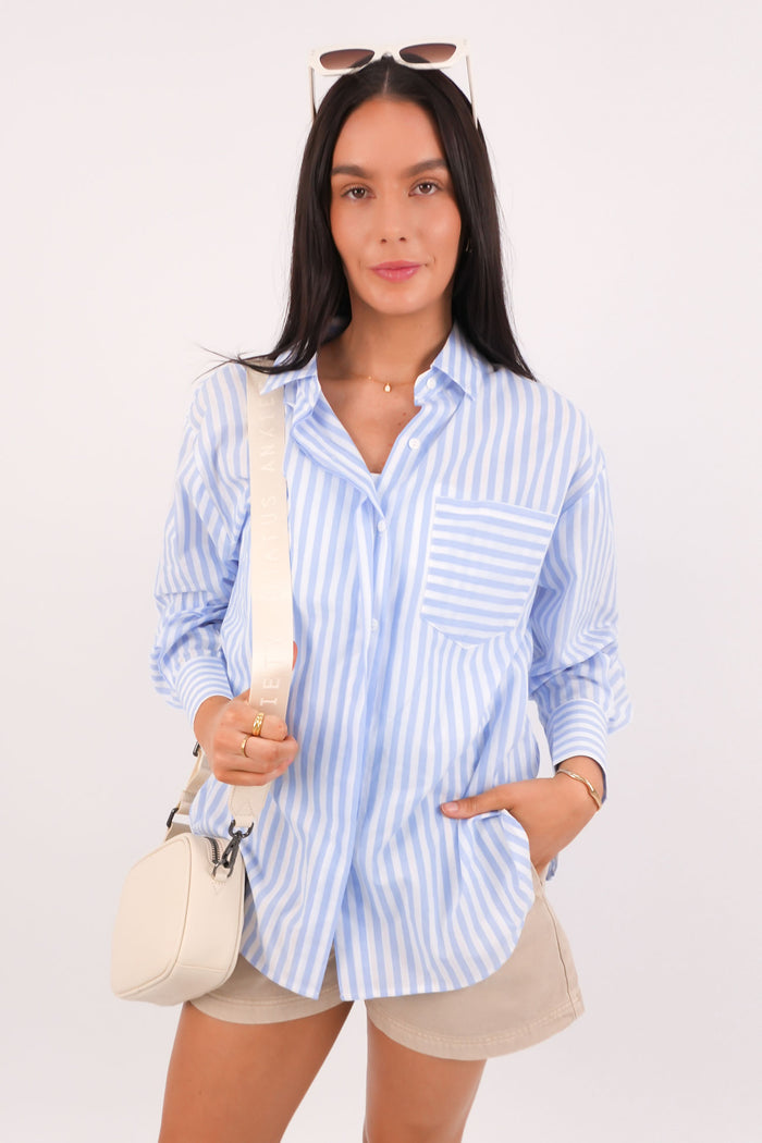 Kayla Shirt Blue Stripe