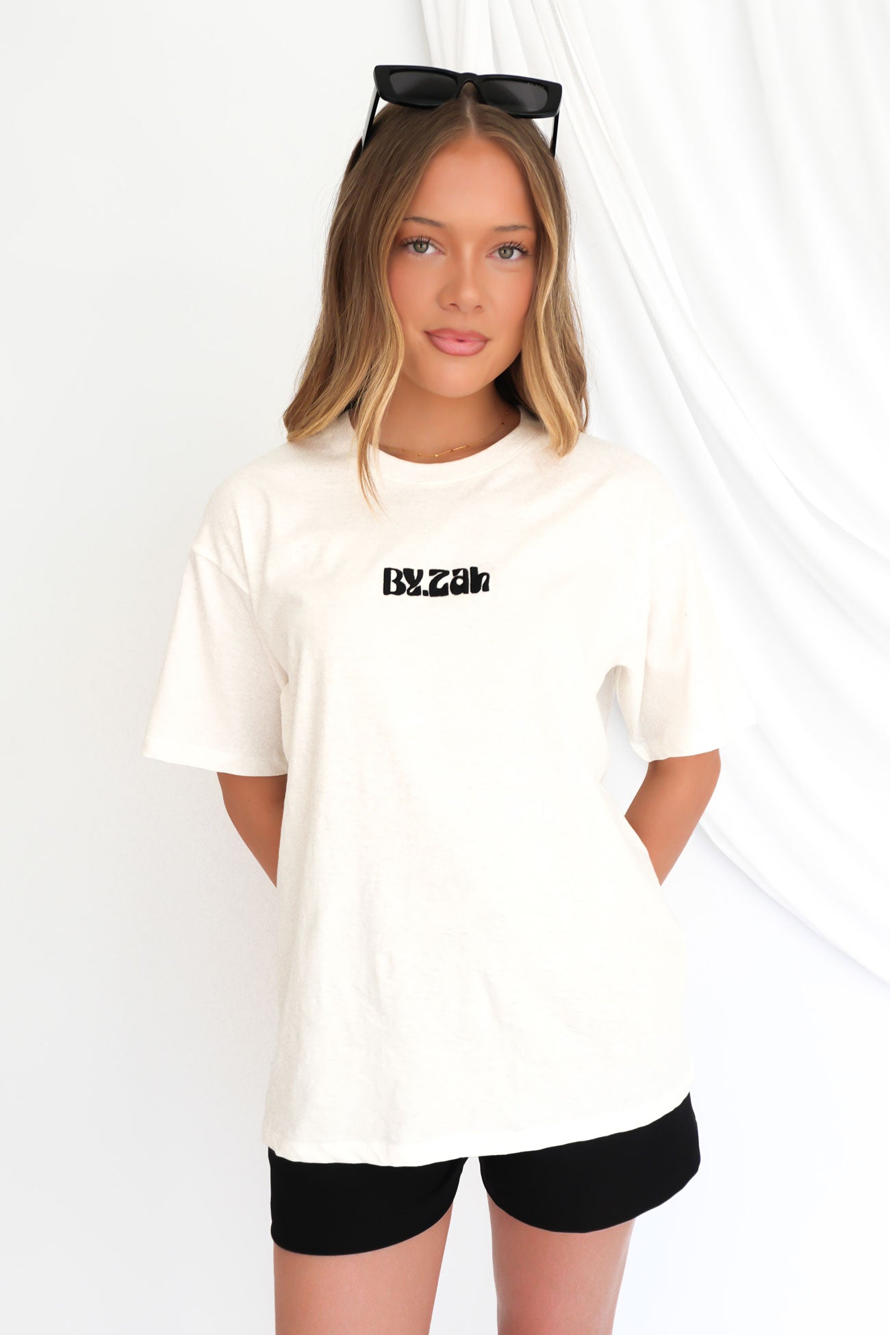 ZAH ZAH Logo Tee White Black