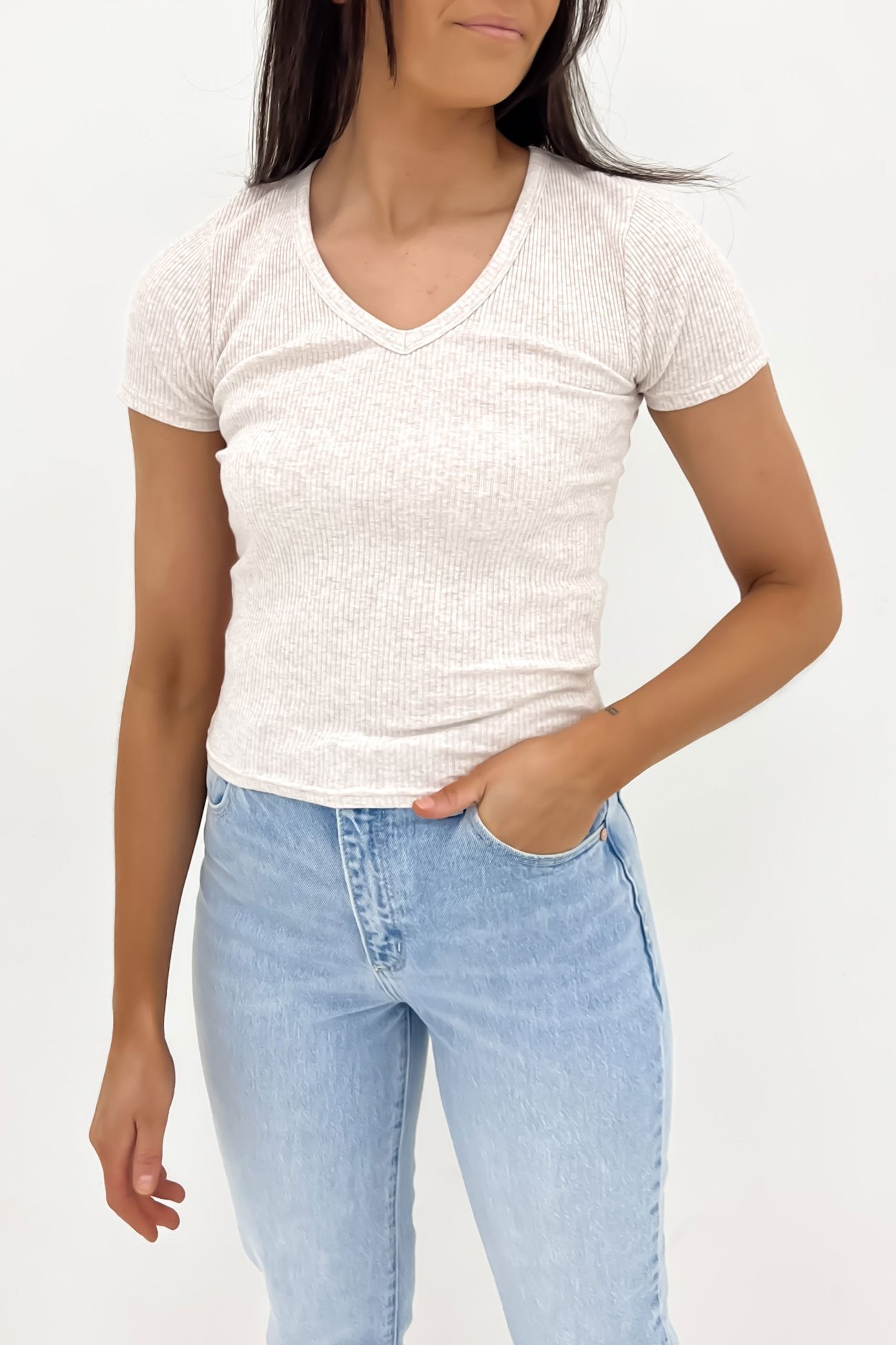 Eve Rib V Neck Tee