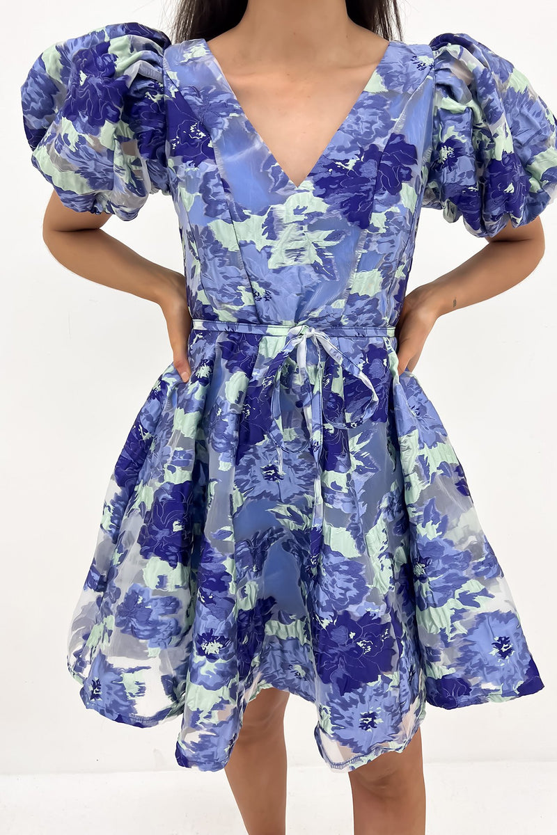 Nya Mini Dress Blue Floral - Jean Jail