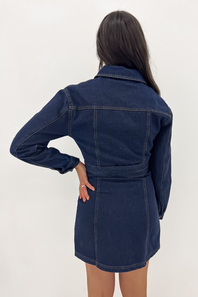 Shannon Denim Mini Dress Blue - Jean Jail