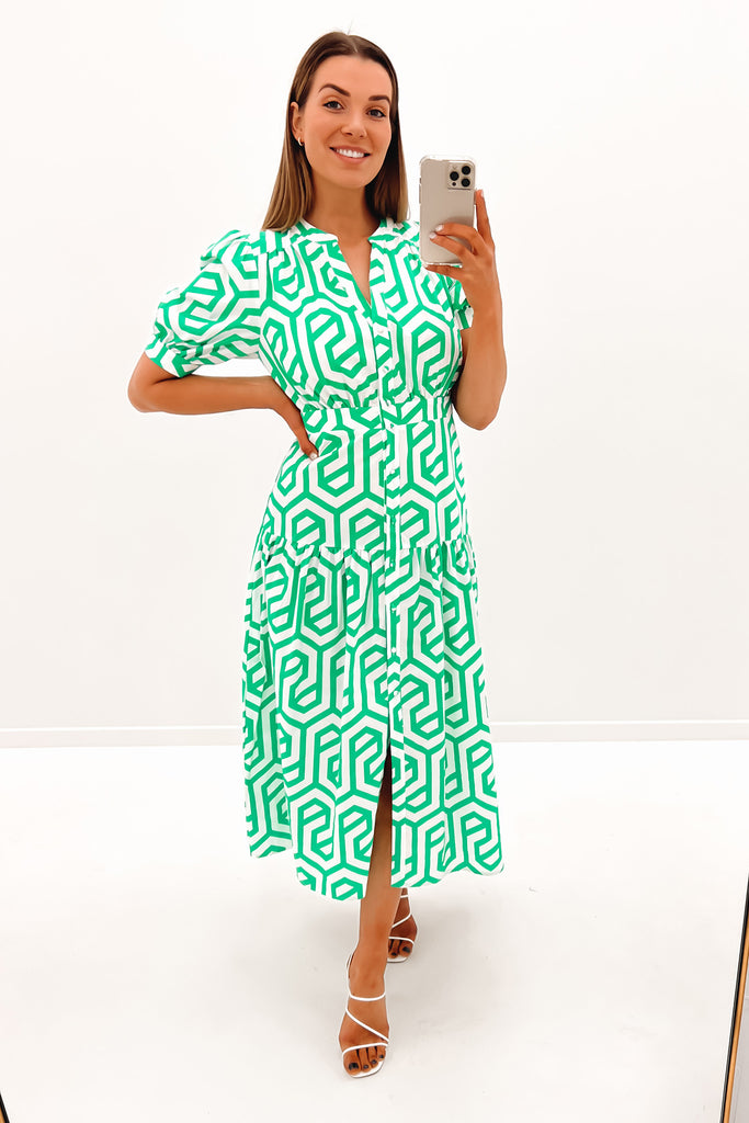 Sharee Midi Dress Green - Jean Jail