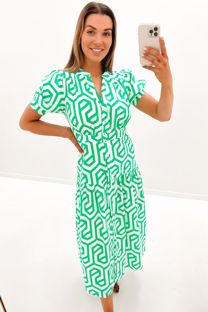 Sharee Midi Dress Green - Jean Jail